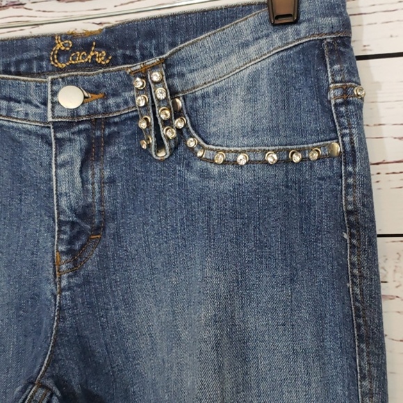 Cache | Jeans | Vintage Rhinestone Embellished Cache Jeans Size 4 ...